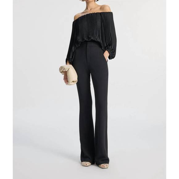 A.L.C. | Tops | New Alc Sienna Satin Pleated Off Shoulder Top In Black ...